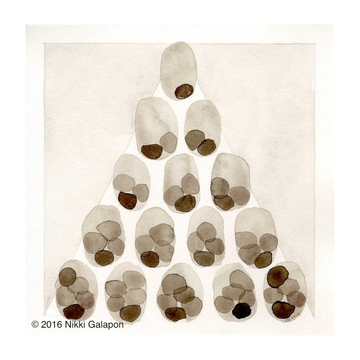 Sepia Pyramid: Original Abstract Geometric Transparent Circles Ovals ...