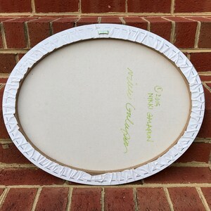 Original Abstract Acrylic Painting on Oval Stretched Canvas 16"x20 ...