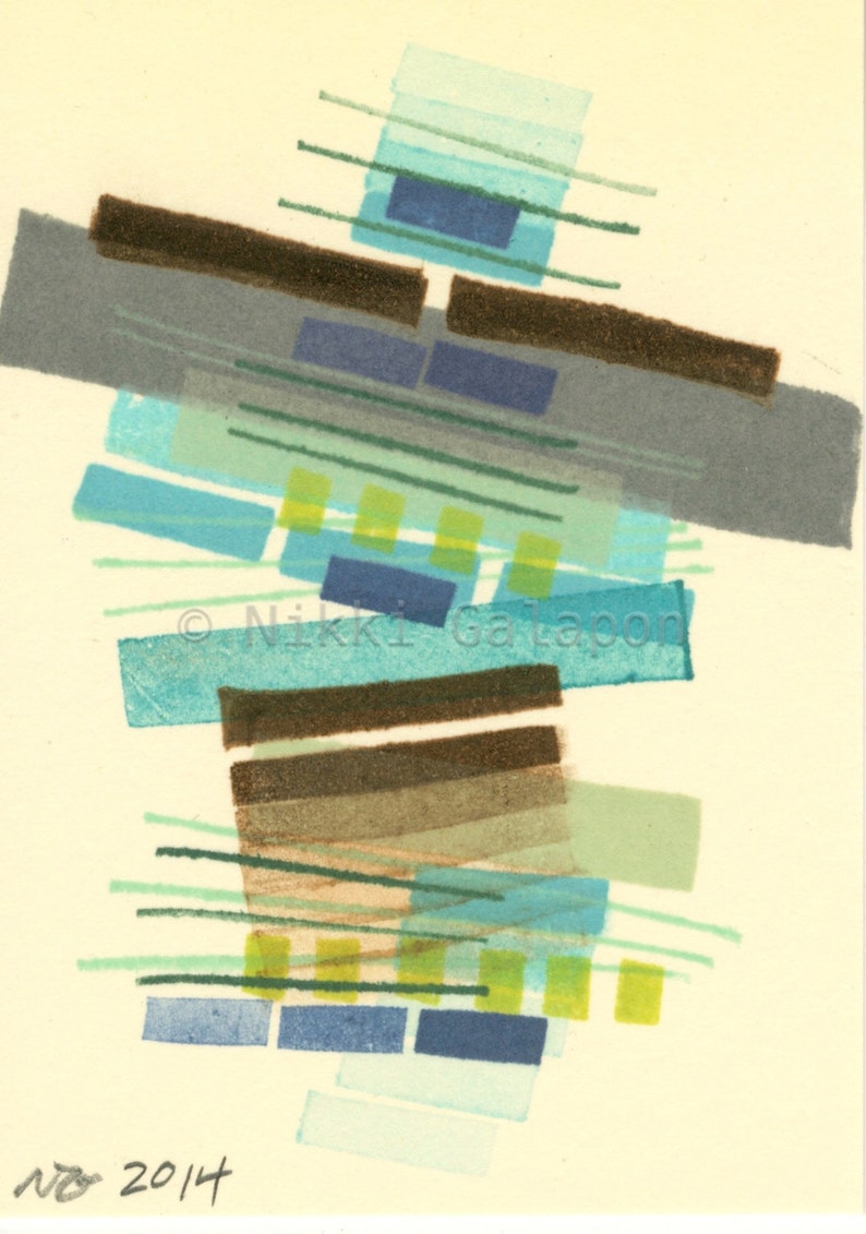 Stack #8: Original Monotype ACEO, Artist Trading Card, ATC, Abstract ...