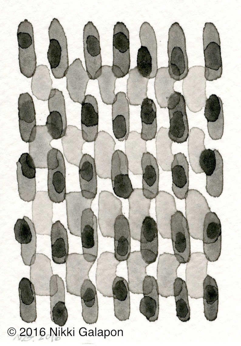 Grey Slate 01: Original ACEO Watercolor Painting Monotone Shades of ...