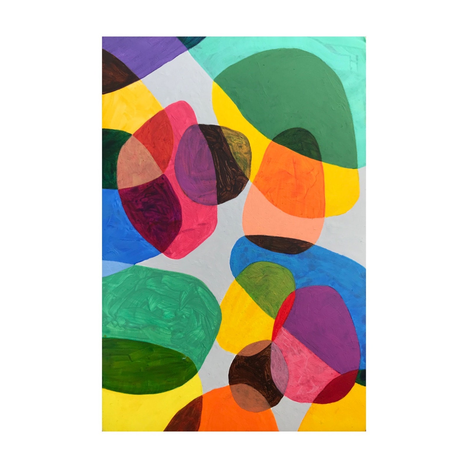 Color Wedge Two: Original Colorful Abstract Oil Painting 4”x6” Modern ...