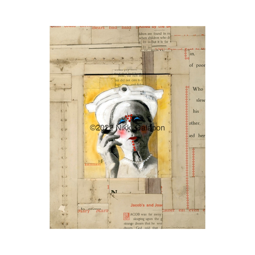 Duchamp Mixed Media Collage Archival PRINT Modern Art Dada Portrait ...