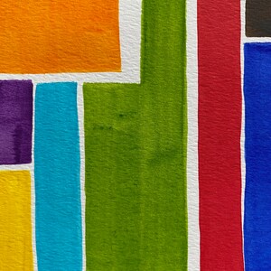 TBT01: Original Watercolor Painting Abstract Geometric Shapes Bright ...