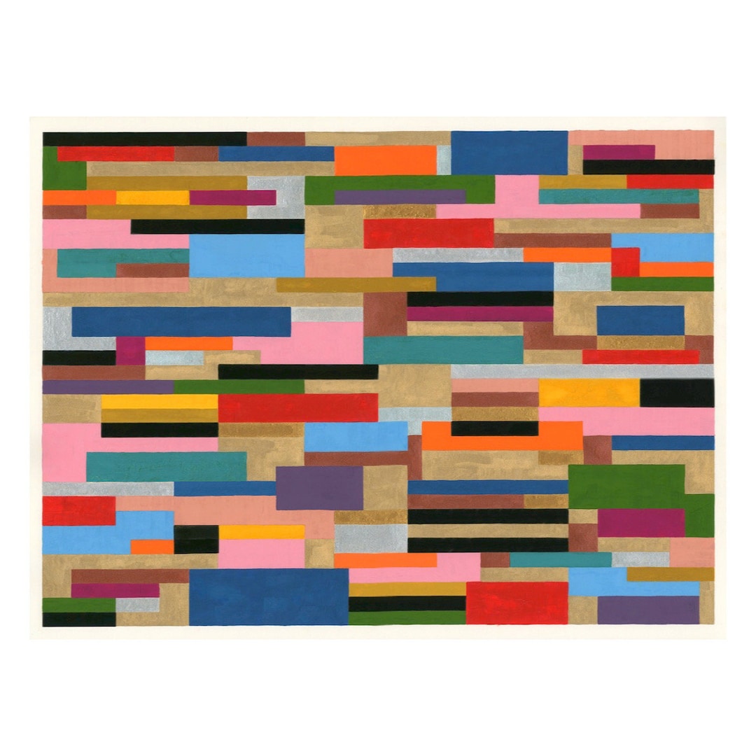 Gilded 01: Original Gouache and Watercolor Painting 18”x24” Abstract ...