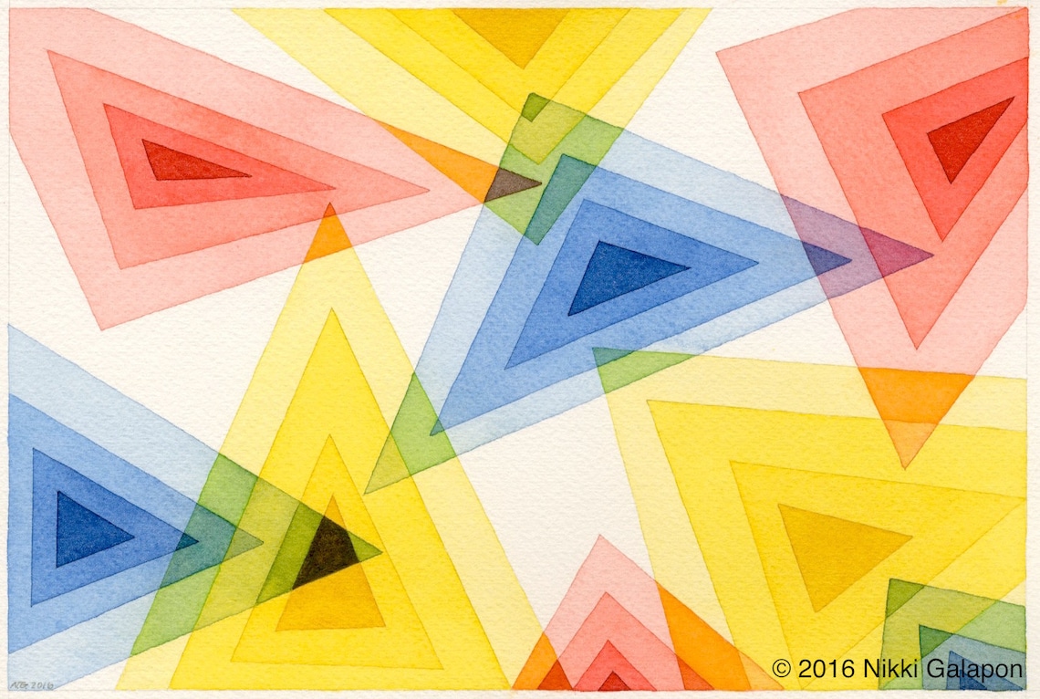 Triangular Spectrum: Original Fine Art Watercolor Colorful - Etsy