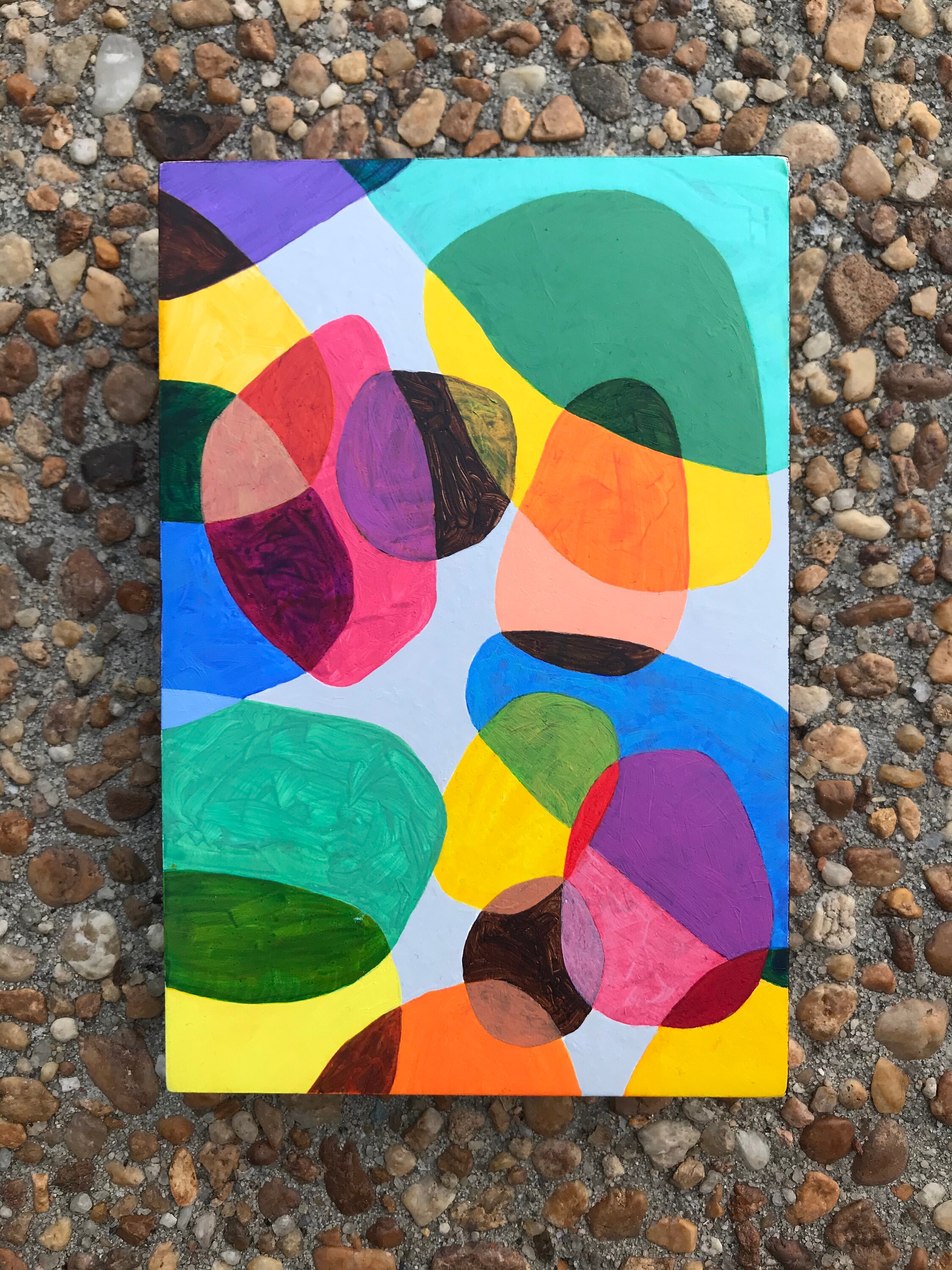 Color Wedge Two: Original Colorful Abstract Oil Painting 4”x6” Modern ...