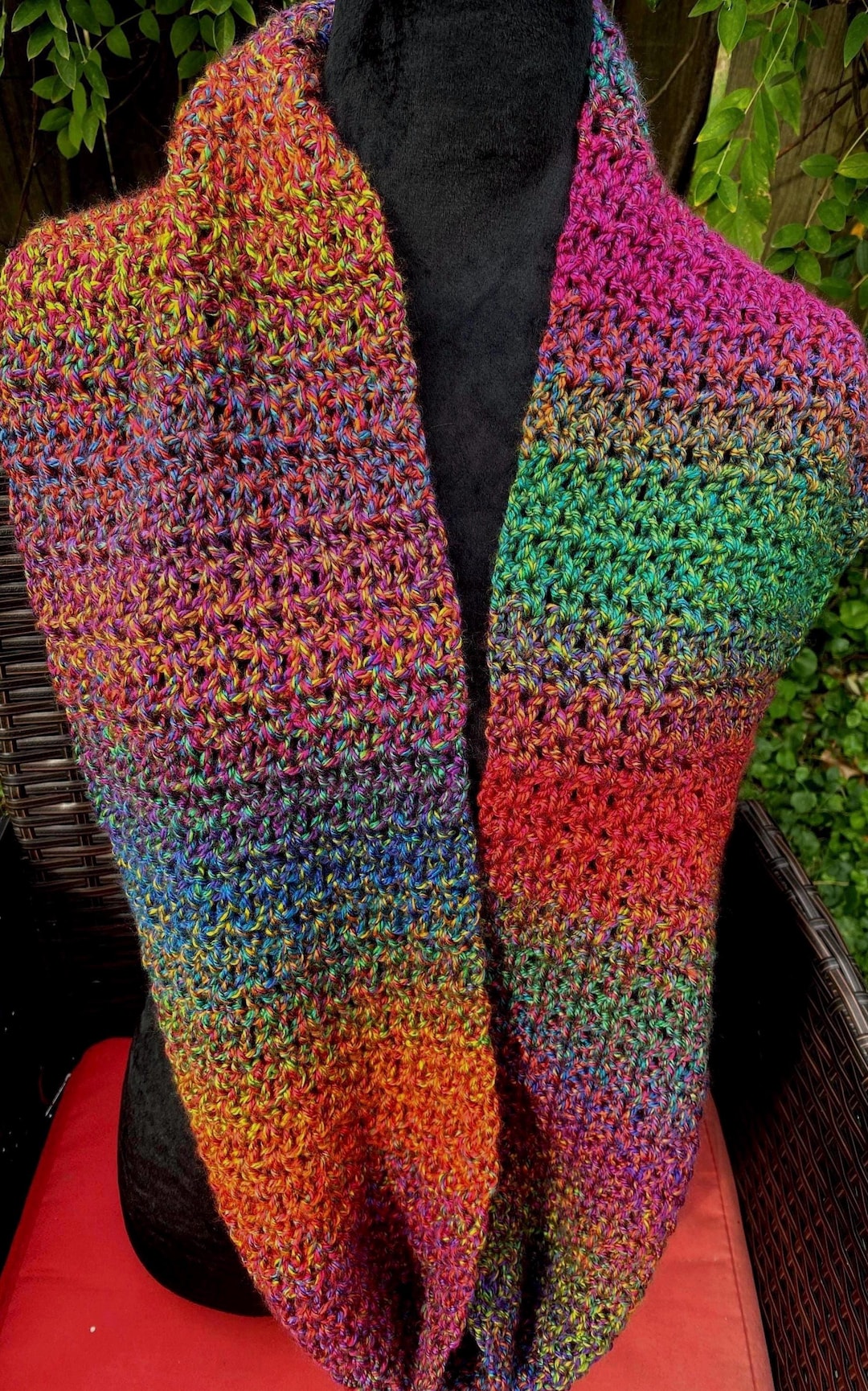 Best Selling Crochet Handmade Colorful Rainbow Infinity Scarf Made to ...