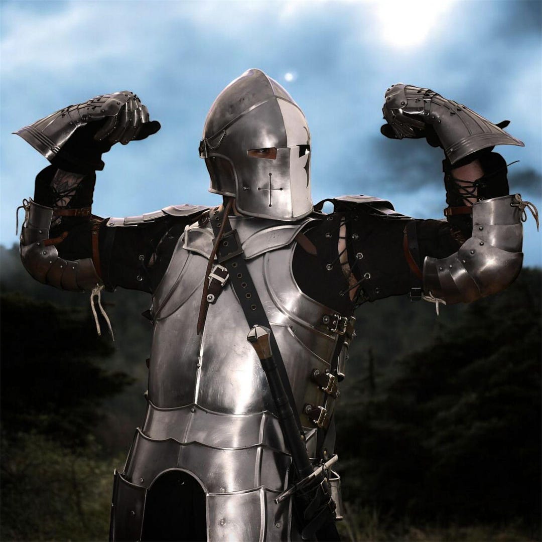Full Medieval Knight Armor Set | 18 Gauge Steel, Cosplay LARP - Etsy