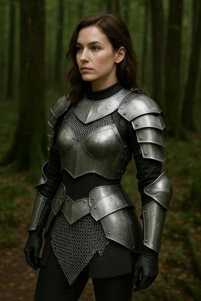 Medieval Warrior Woman Armor Set: Full Body Chainmail Suit, LARP ...