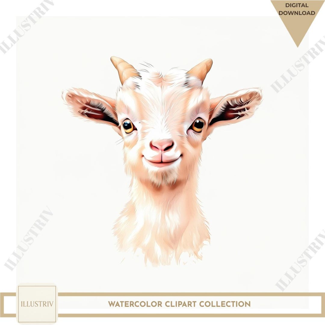 20 Baby Goat Clipart, Cute Goat Clipart, Farm Animal Clipart, Kid Goat ...