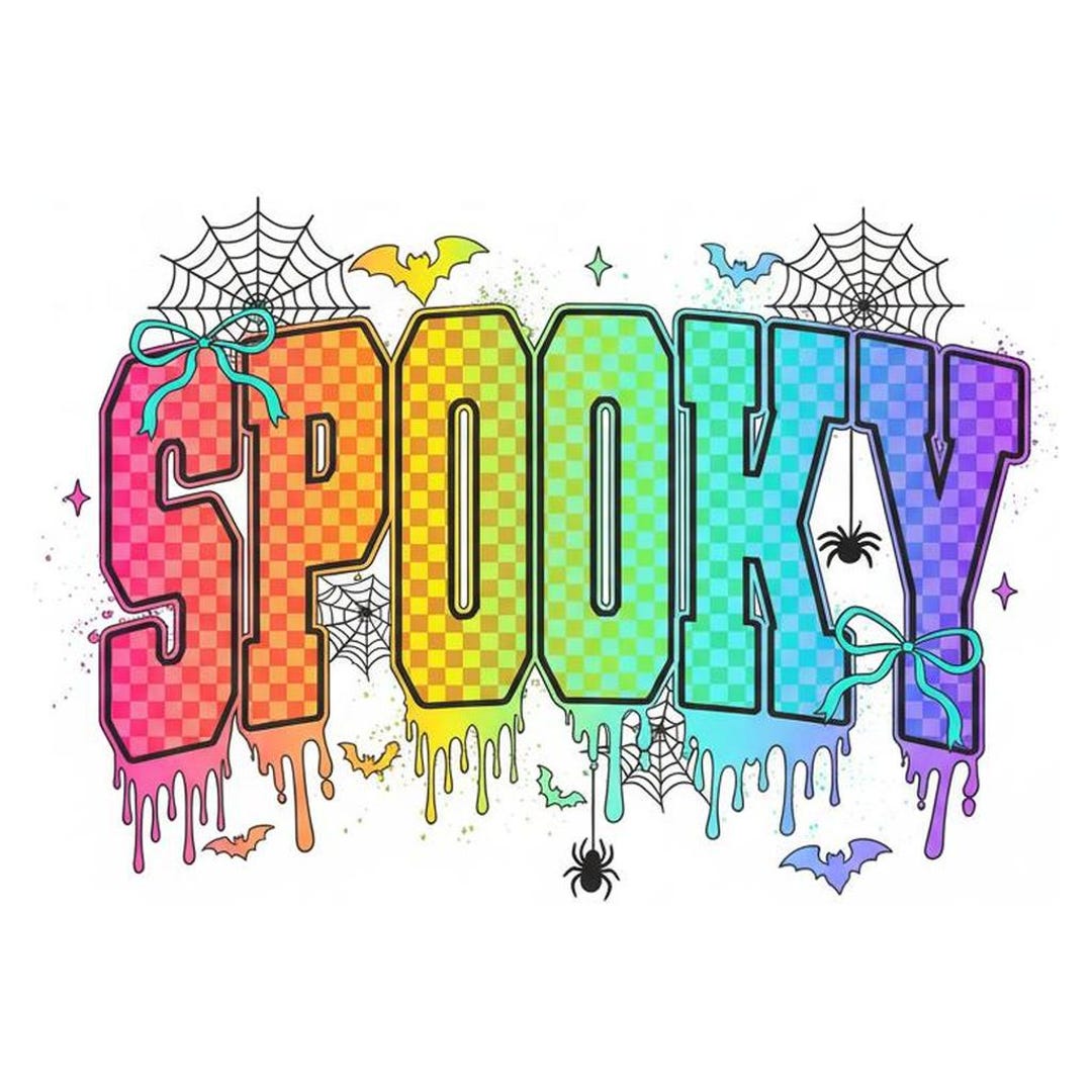 Checkered Halloween Drip PNG, Cute Boo Ghost Floral Coquette Png ...