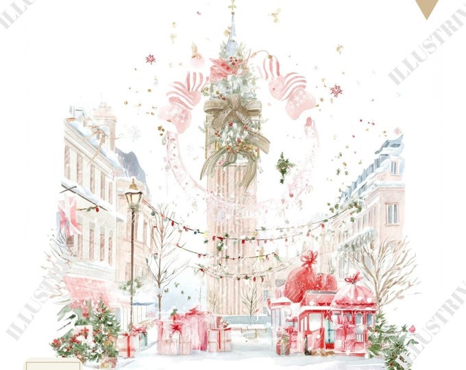 25 Christmas in London Clipart, Winter London, Cute London Travel ...