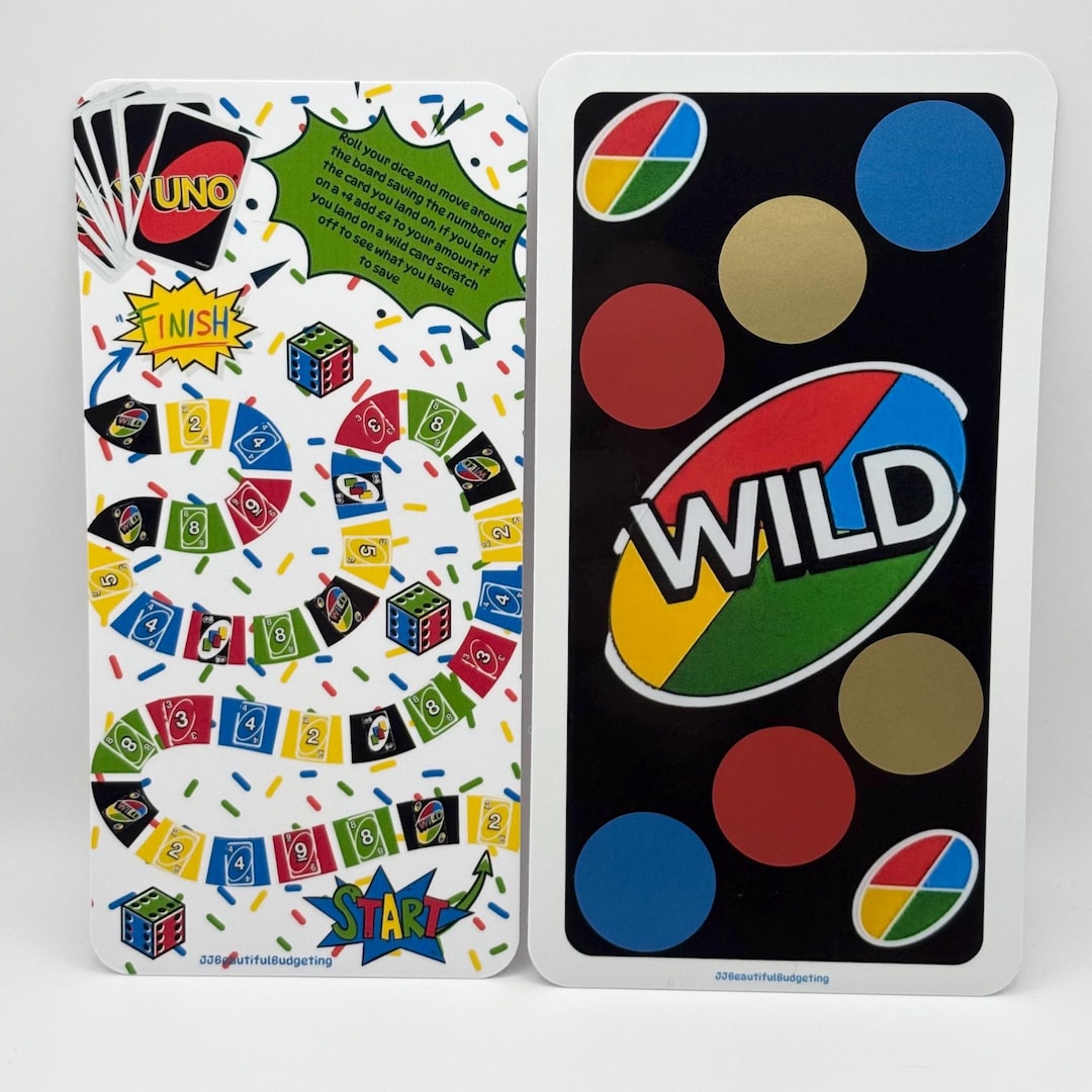 Uno Challenge Dice Game, Cash Savings Tracker - Etsy