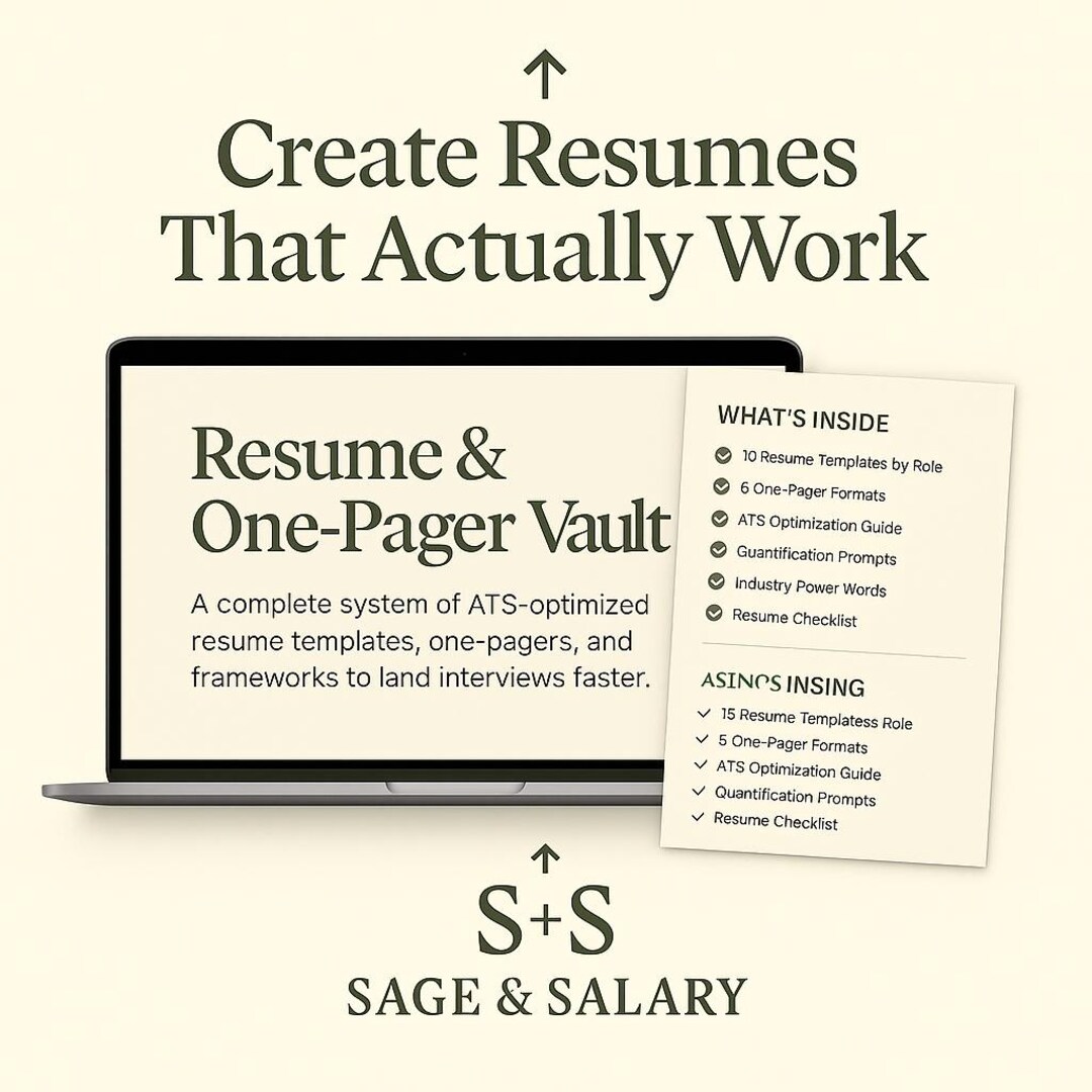 Resume & One-pager Vault | 12 ATS Templates + 6 Personal Branding ...