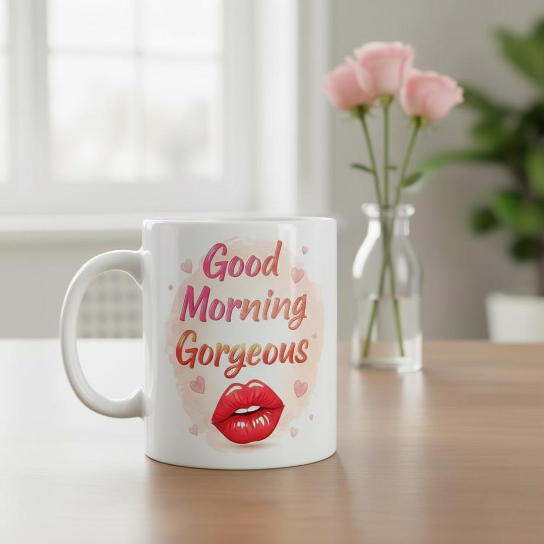 Good Morning Gorgeous Mug, Cute Sassy Fun Tea Coffee Cup for Uplifting ...