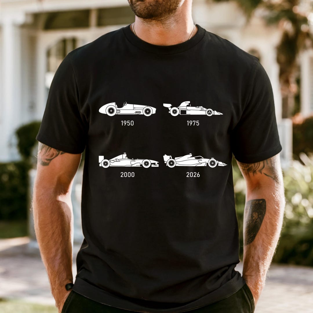 Evolution of a F1 Car Shirt, Formula 1 Evolution Tee, Motorsport ...
