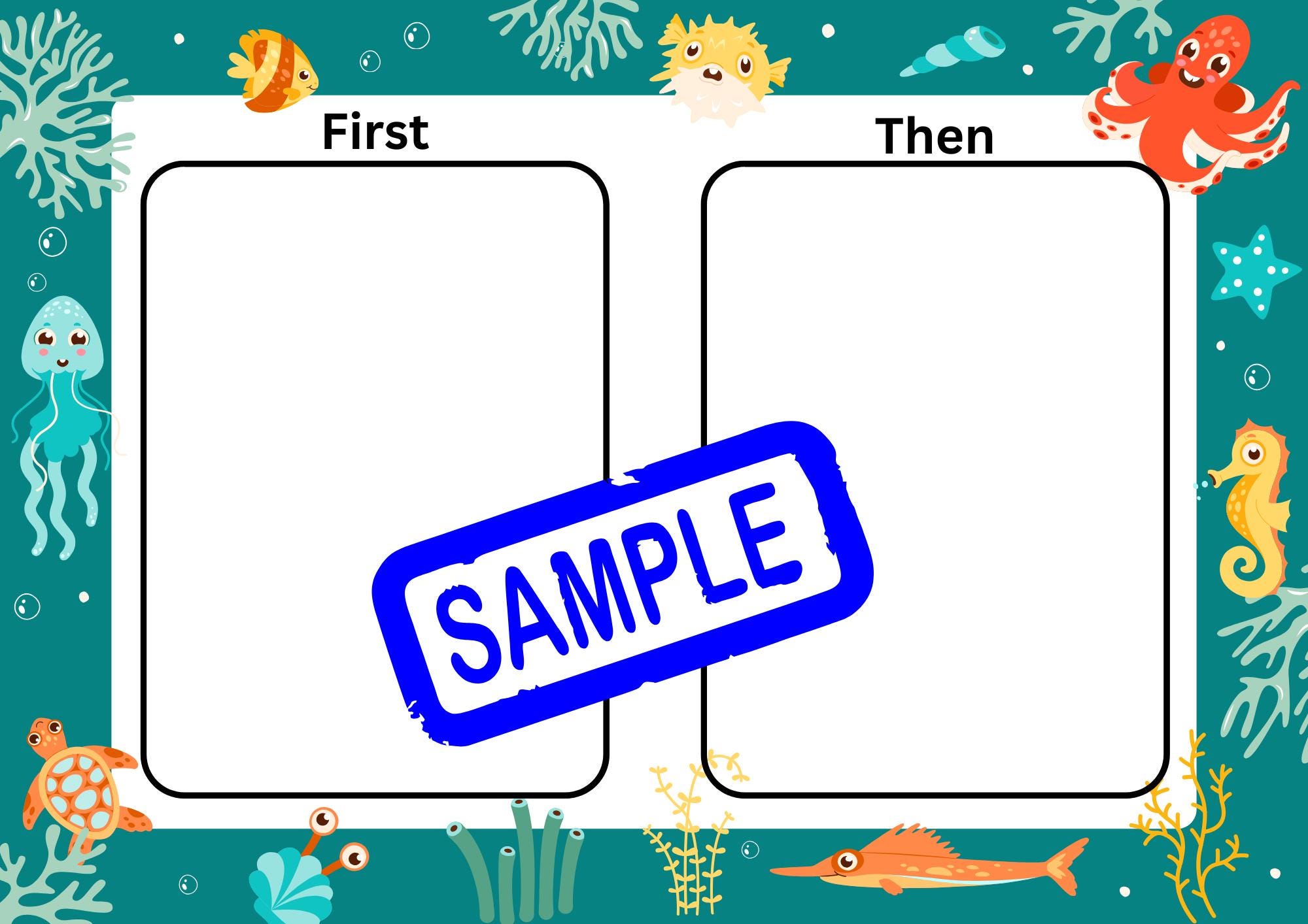 First Then Visual Schedule- Ocean Theme - Etsy