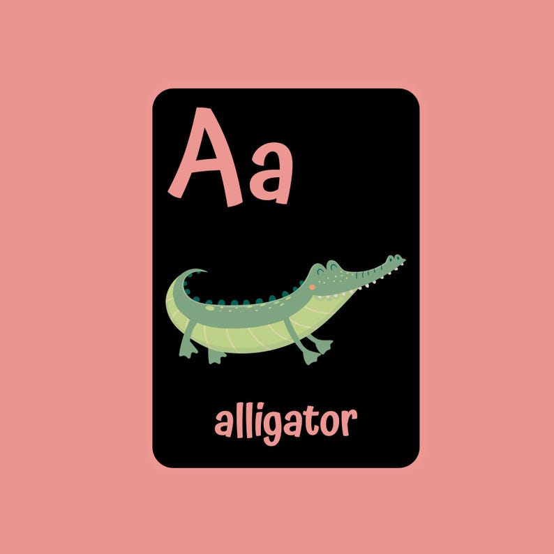 Montessori Animal Alphabet Flashcards (23 Custom PDF PNG) - Etsy