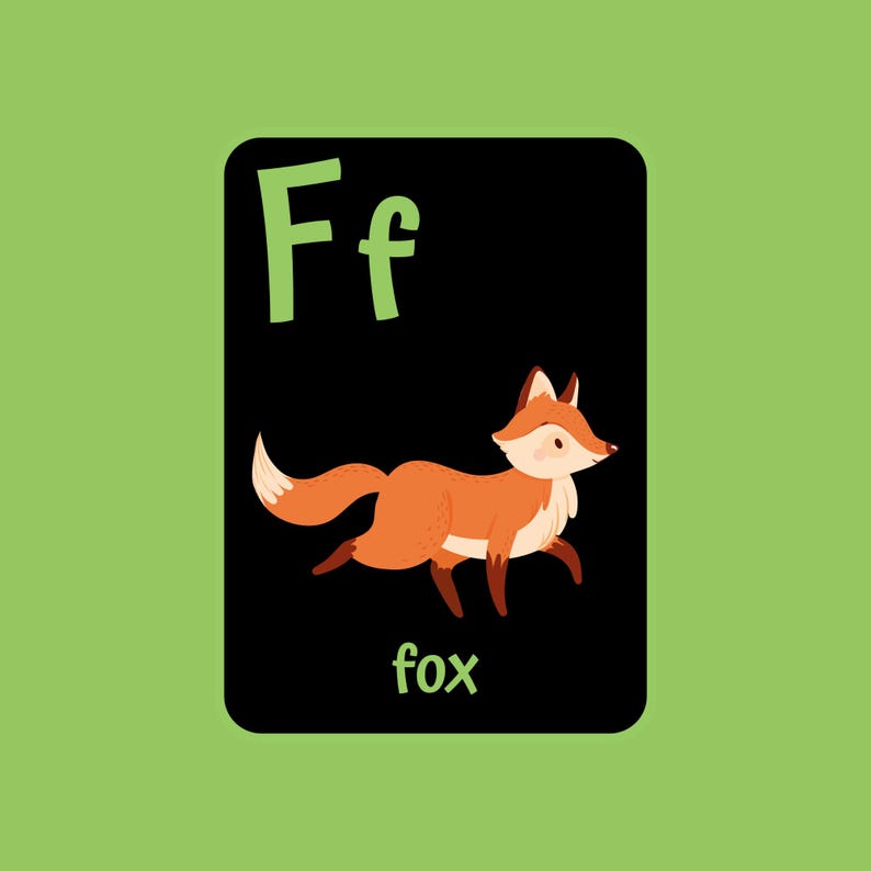 Montessori Animal Alphabet Flashcards (23 Custom PDF PNG) - Etsy