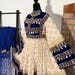 Handmade Royal Blue Afghan Dress | Velvet & Organza Kameez, Mirror Work ...