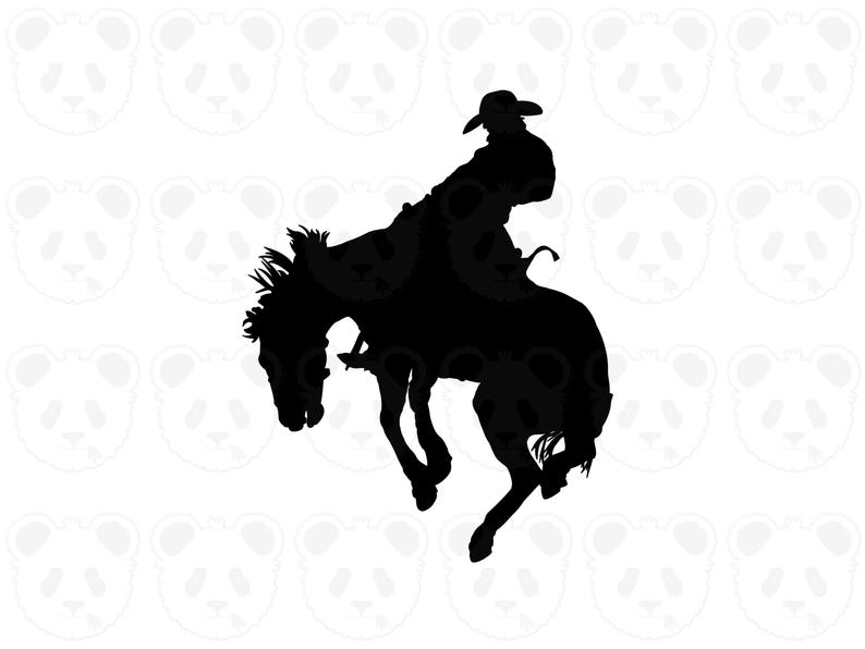 Bronco Busting Silhouette Clipart: PNG & SVG (digital Download) - Etsy