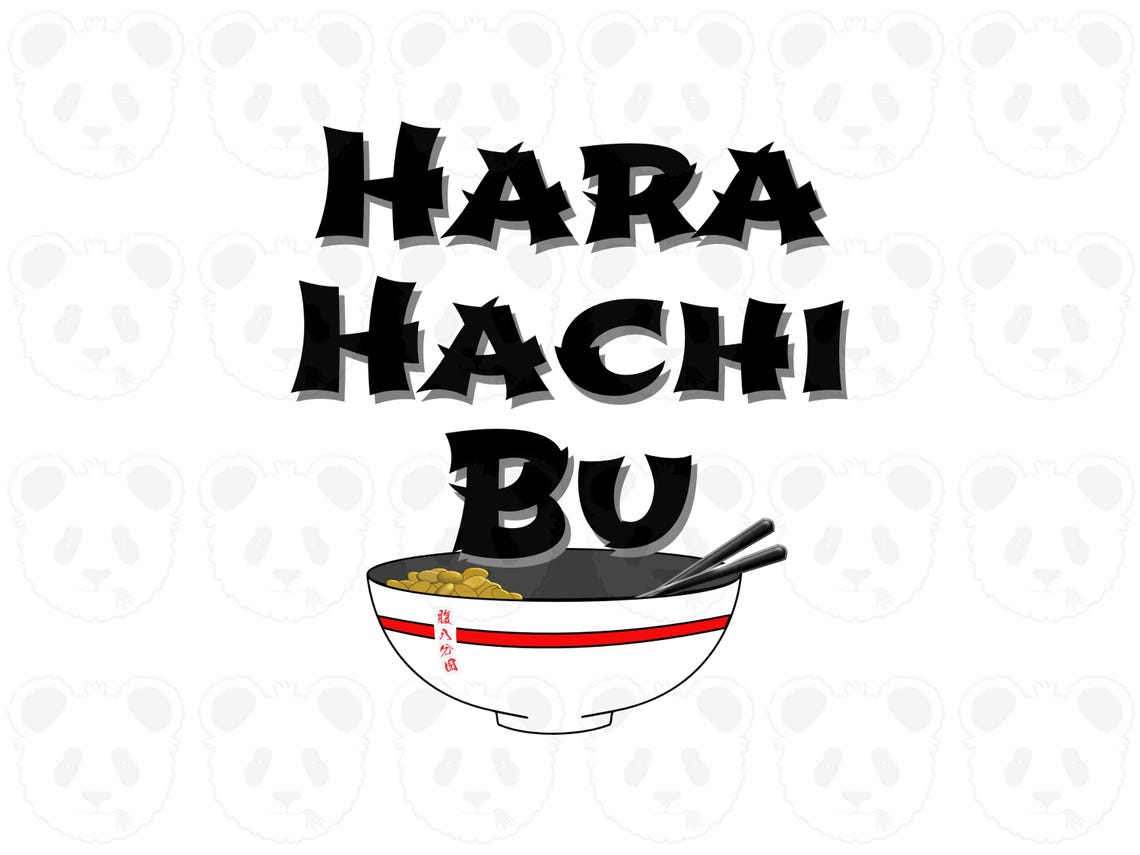 Hara Hachi Bu Clipart: With Rice and Natto Bowl PNG & SVG (digital ...