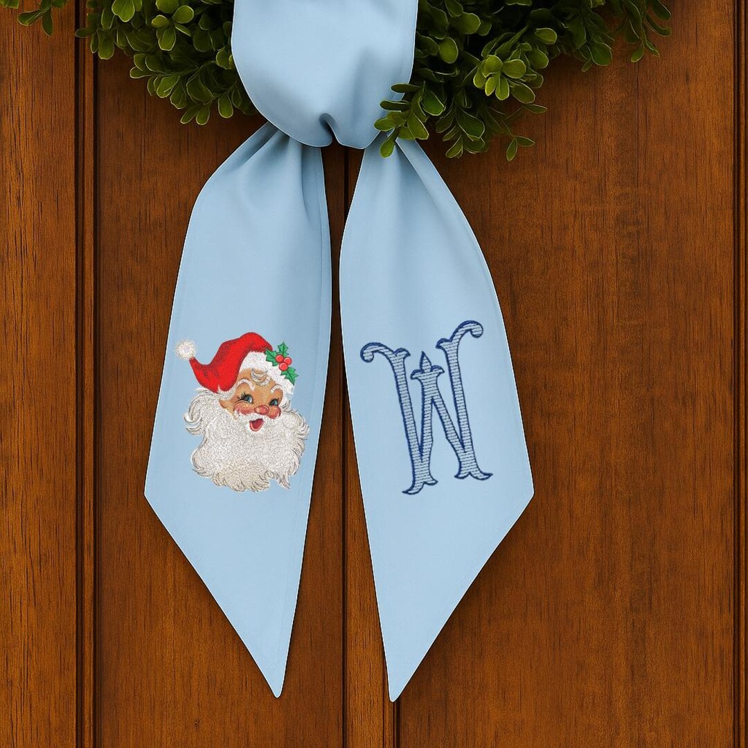 Custom Santa Clause Wreath Sash Embroidered Front Door Wreath Decor ...