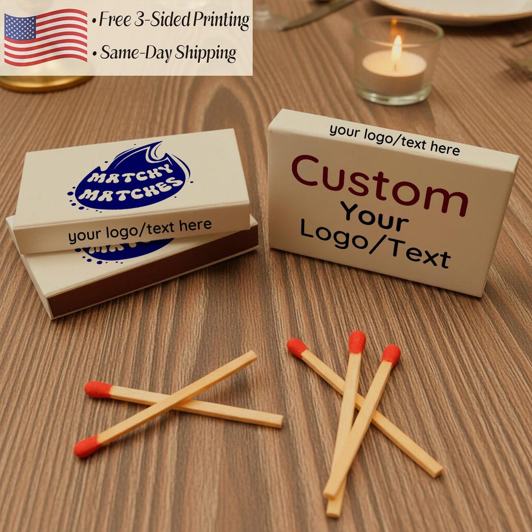 Custom Logo Matchboxes, Personalized Matchbox Favors, Wedding ...