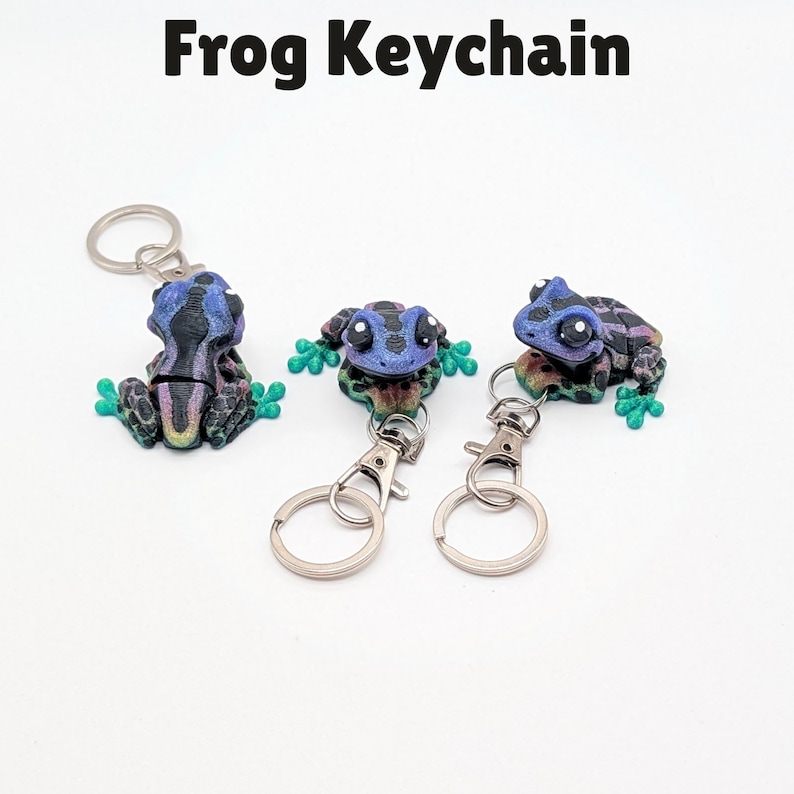 3D Printed Galaxy Frog Keychain | Colorful PLA Plastic Bag Charm - Etsy