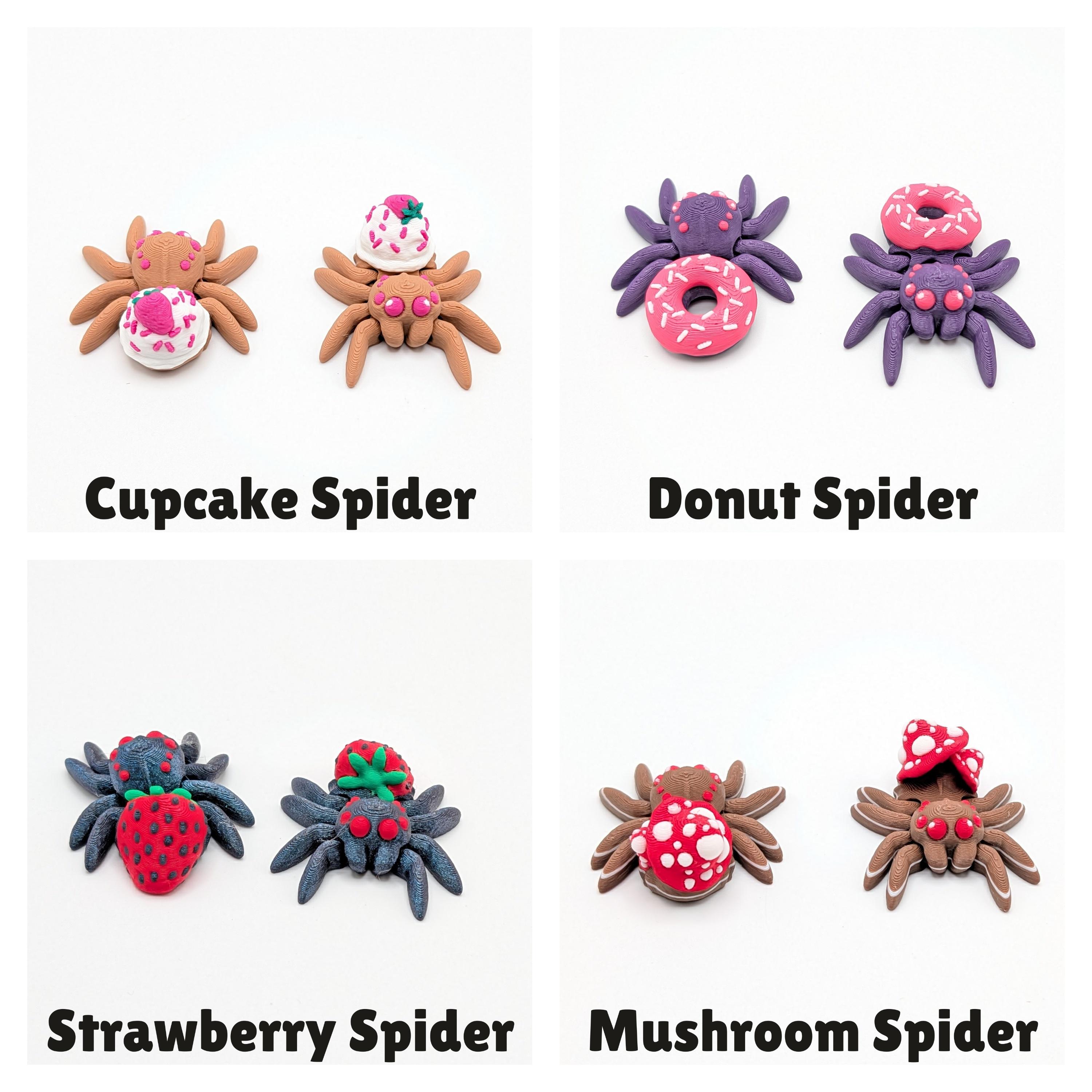 3D Printed Fidget Spider Desk Pet | Spooky, Holiday, Fruit Styles ...