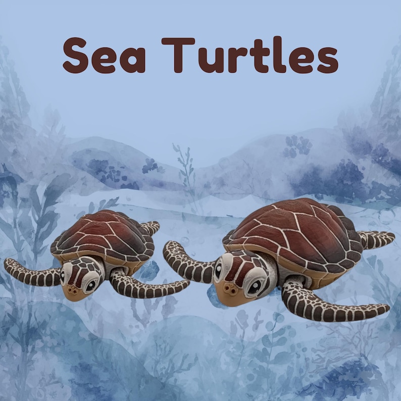 Articulated Sea Turtle Fidget | 3D Printed Ocean Animal - Etsy