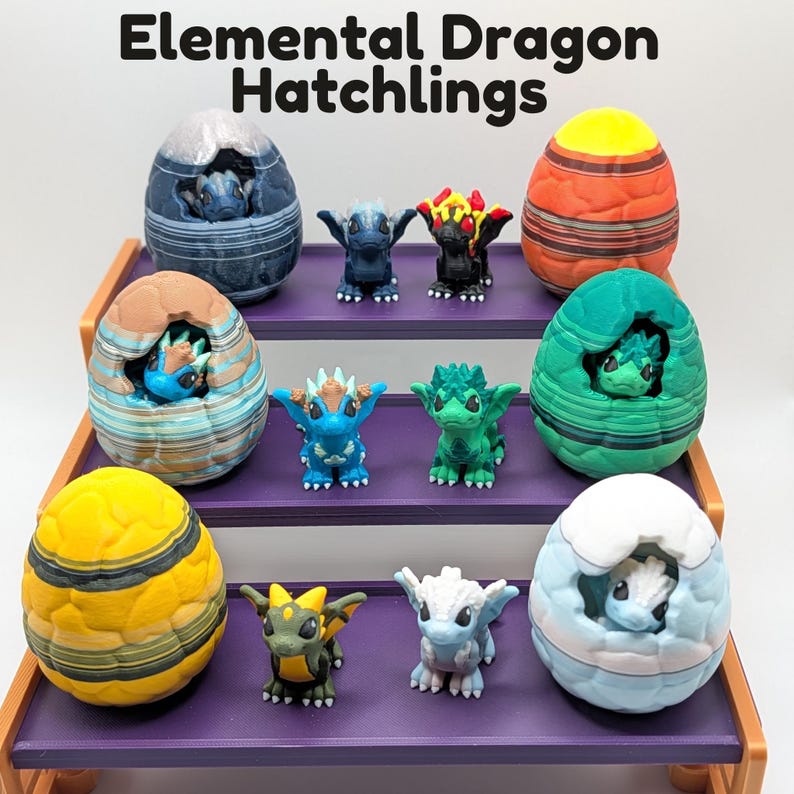 Elemental Dragon Hatchlings With Egg - Etsy