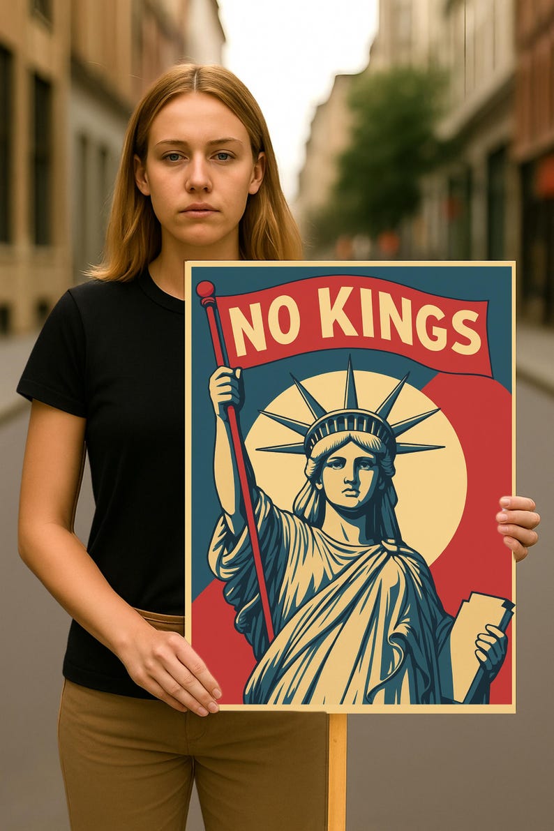 No Kings in America Protest Sign 18"-24", Political Rally Sign, Anti ...