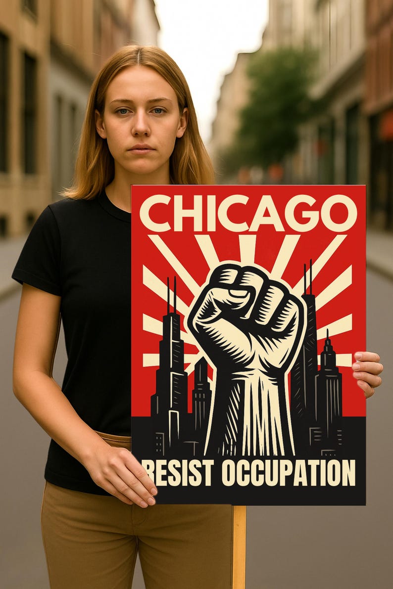 Chicago Resist Occupation Protest Sign 18"-24", Political Rally Sign ...