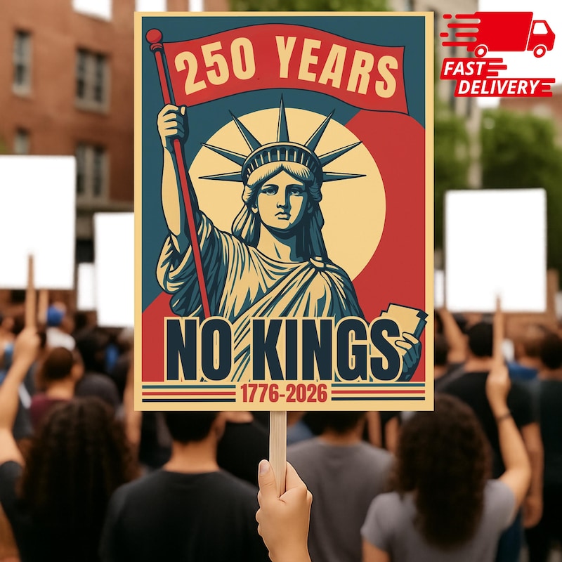 No Kings Protest Signs - Etsy
