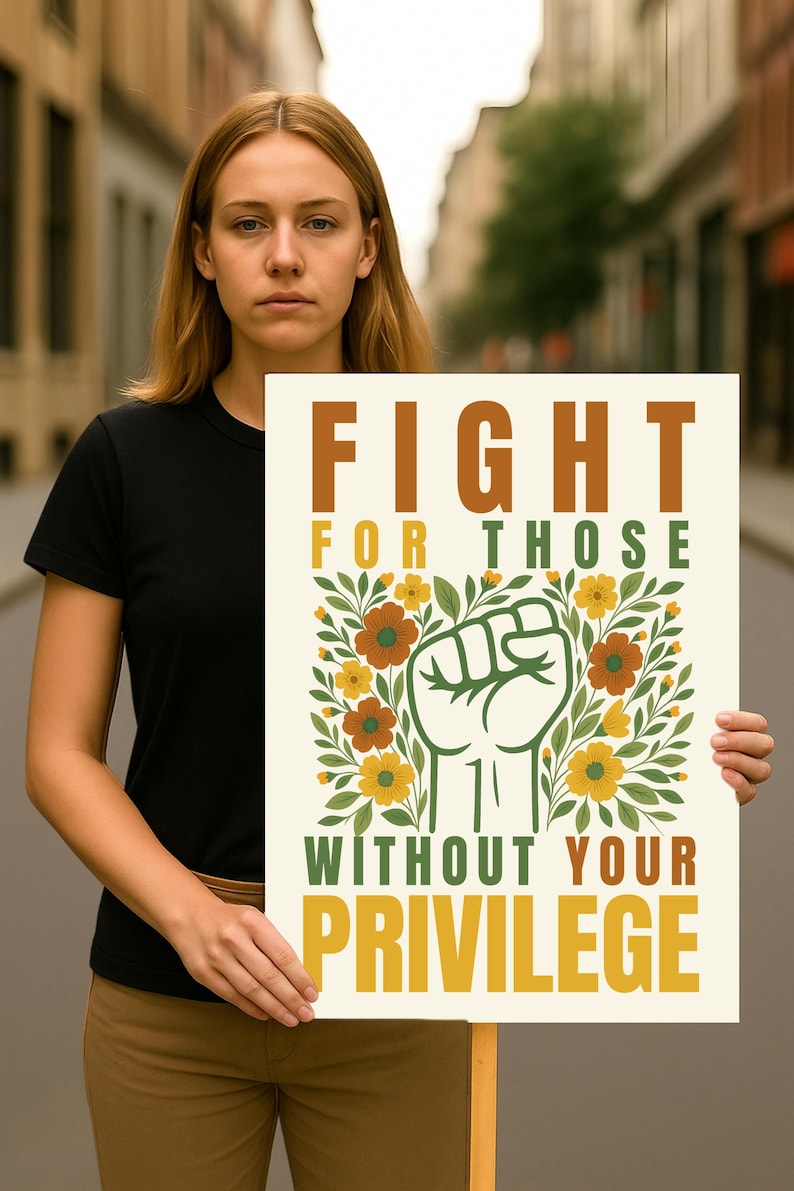 Fight for Those Without Your Privilege Protest Sign 18"-24", Political ...