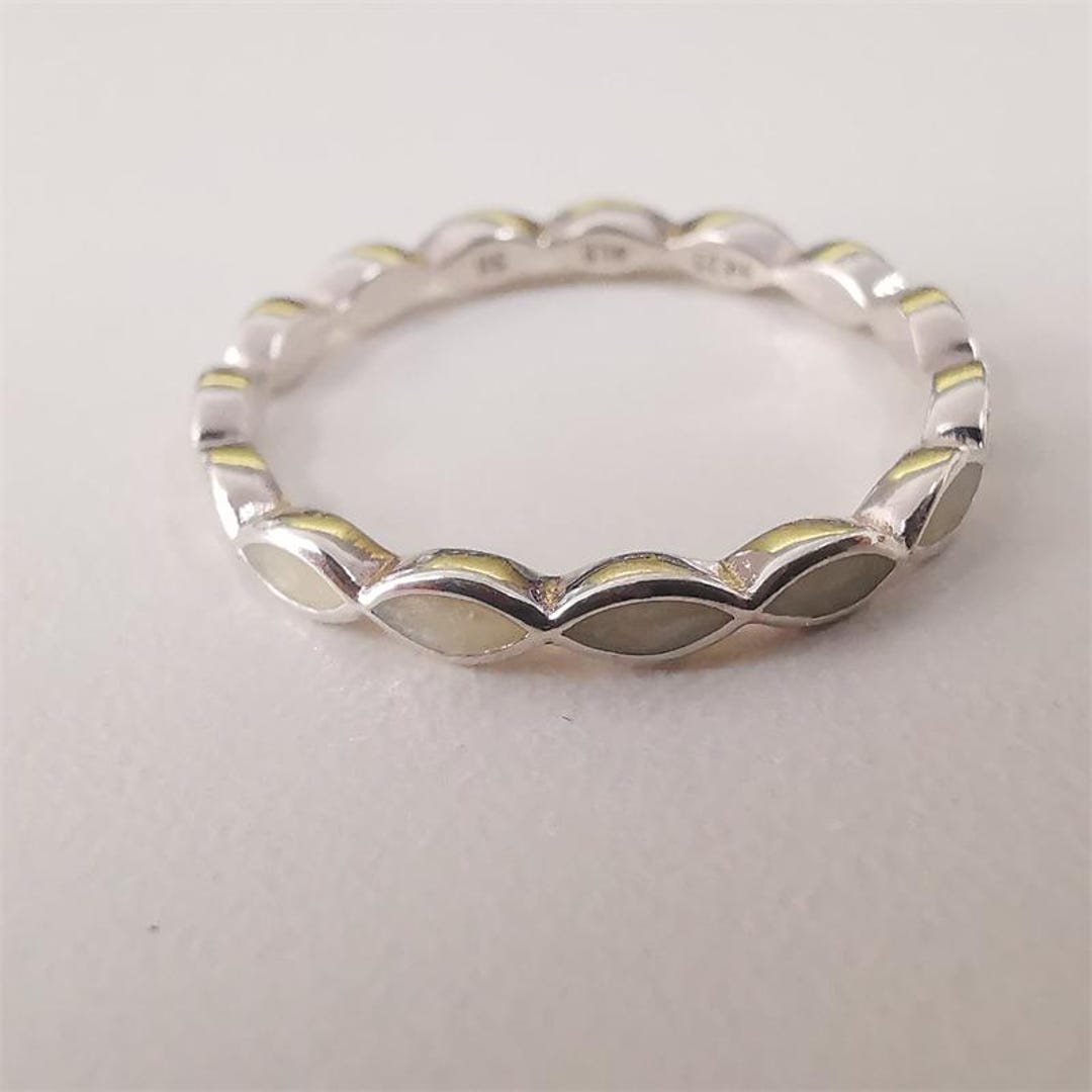 Pandora White Enamel Twist Stacker Ring - Etsy