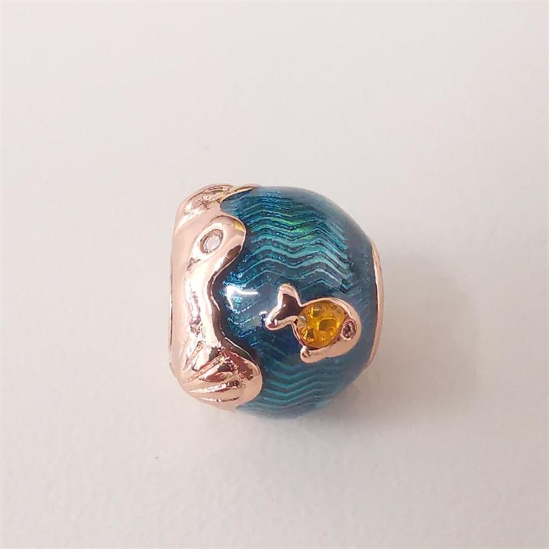 Pandora Shimmering Ocean & Waves Fish Rose Gold Charm Uk - Etsy