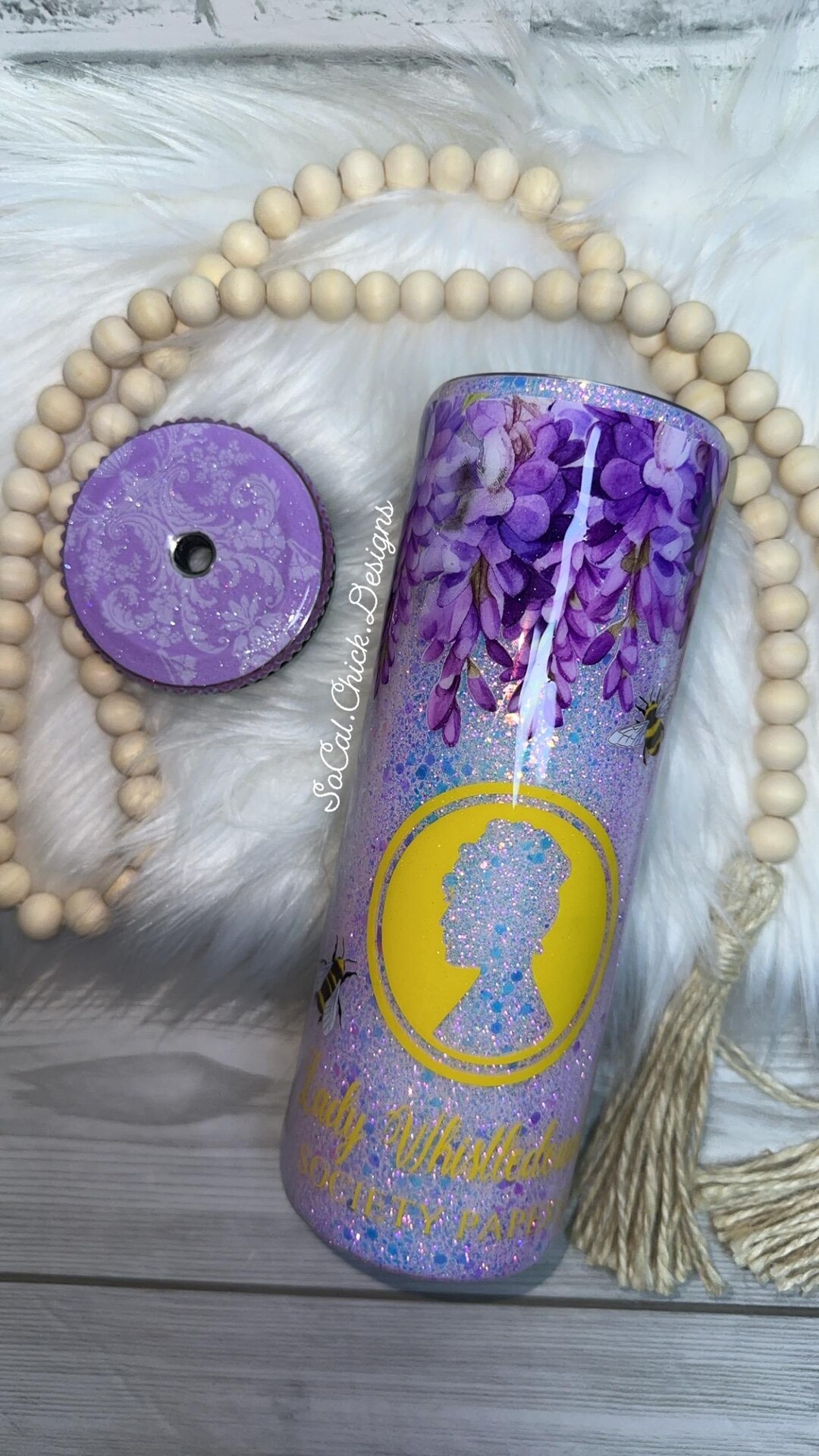 Lavender Lady Whistledown Inspired Epoxy Tumbler 20oz | Rhinestone Lid ...