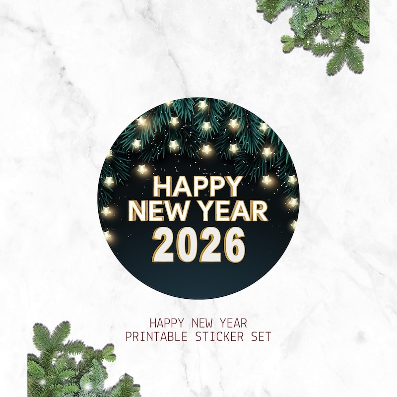 New Year Square Card - Etsy