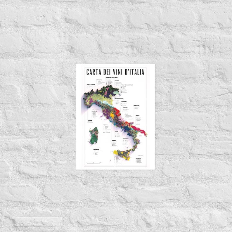 Italian Wine Map - Etsy Australia