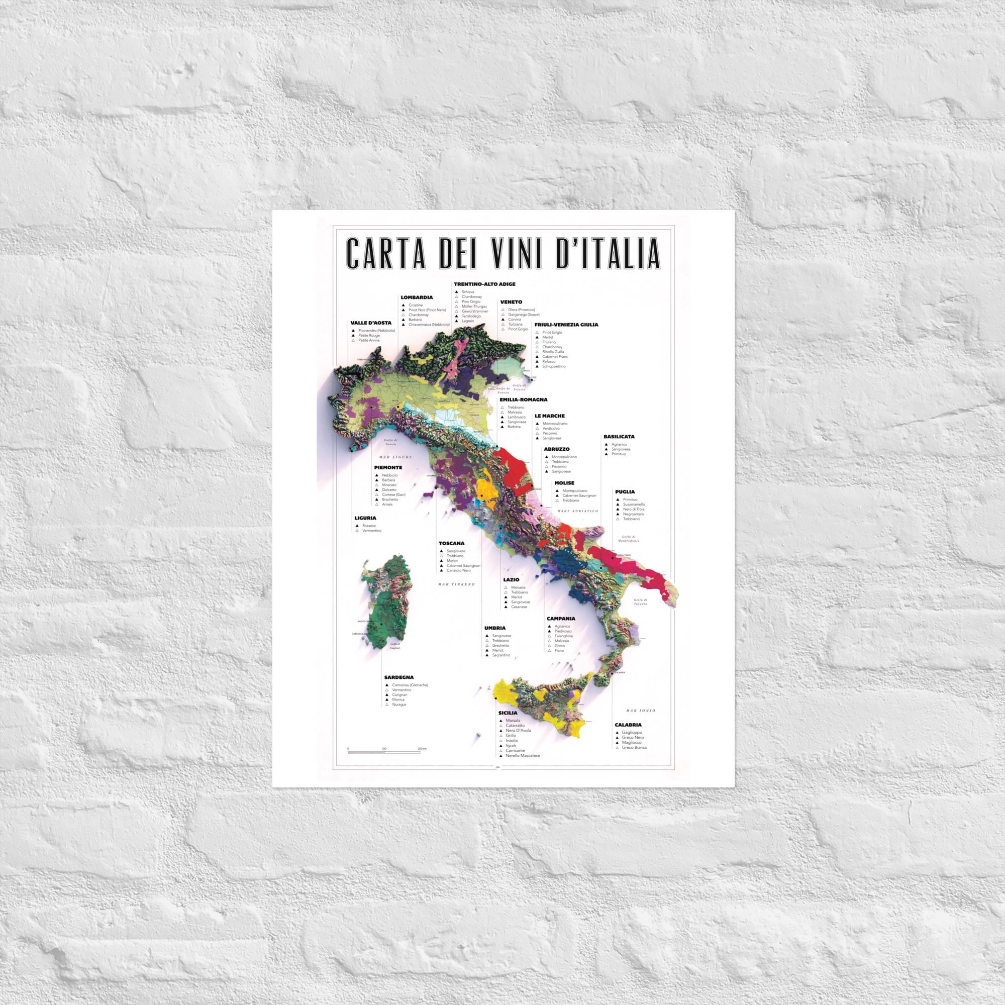 Italian Wine Map - Etsy