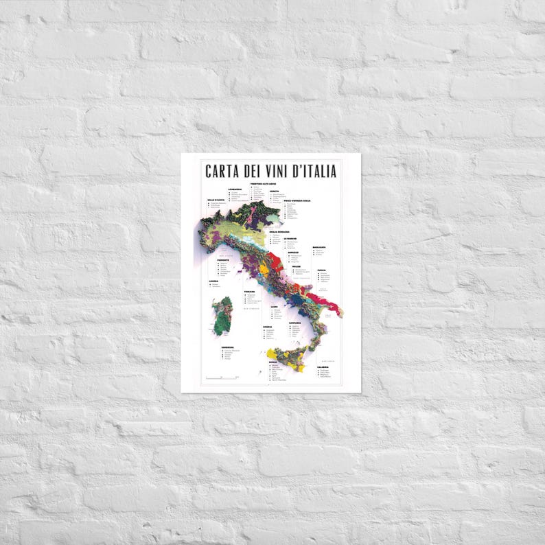Italian Wine Map - Etsy
