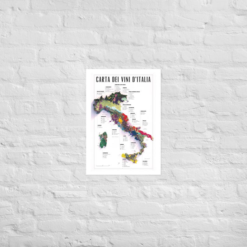 Italian Wine Map - Etsy