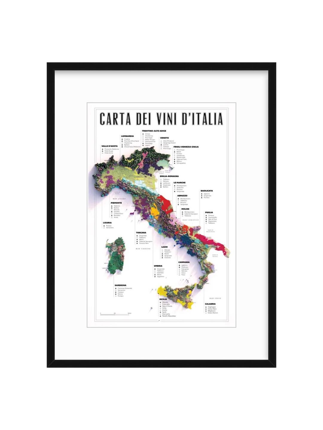 Italian Wine Map - Etsy