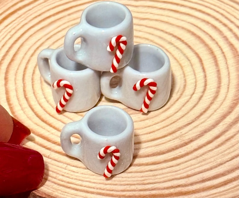 Miniature Ceramic Christmas Candy Cane Coffee Mug-1” - Etsy