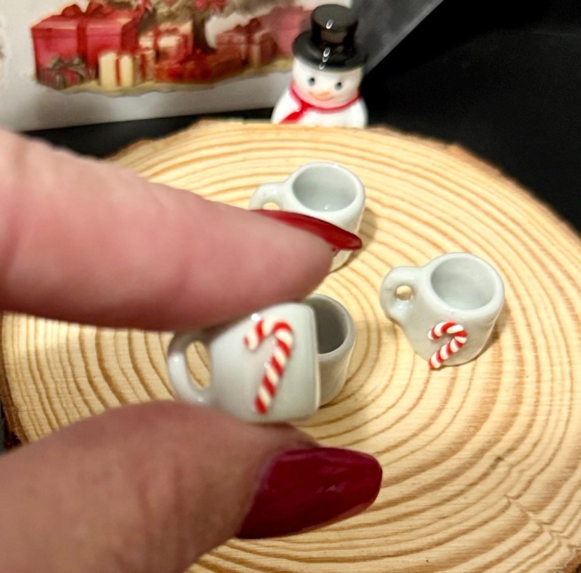 Miniature Ceramic Christmas Candy Cane Coffee Mug-1” - Etsy