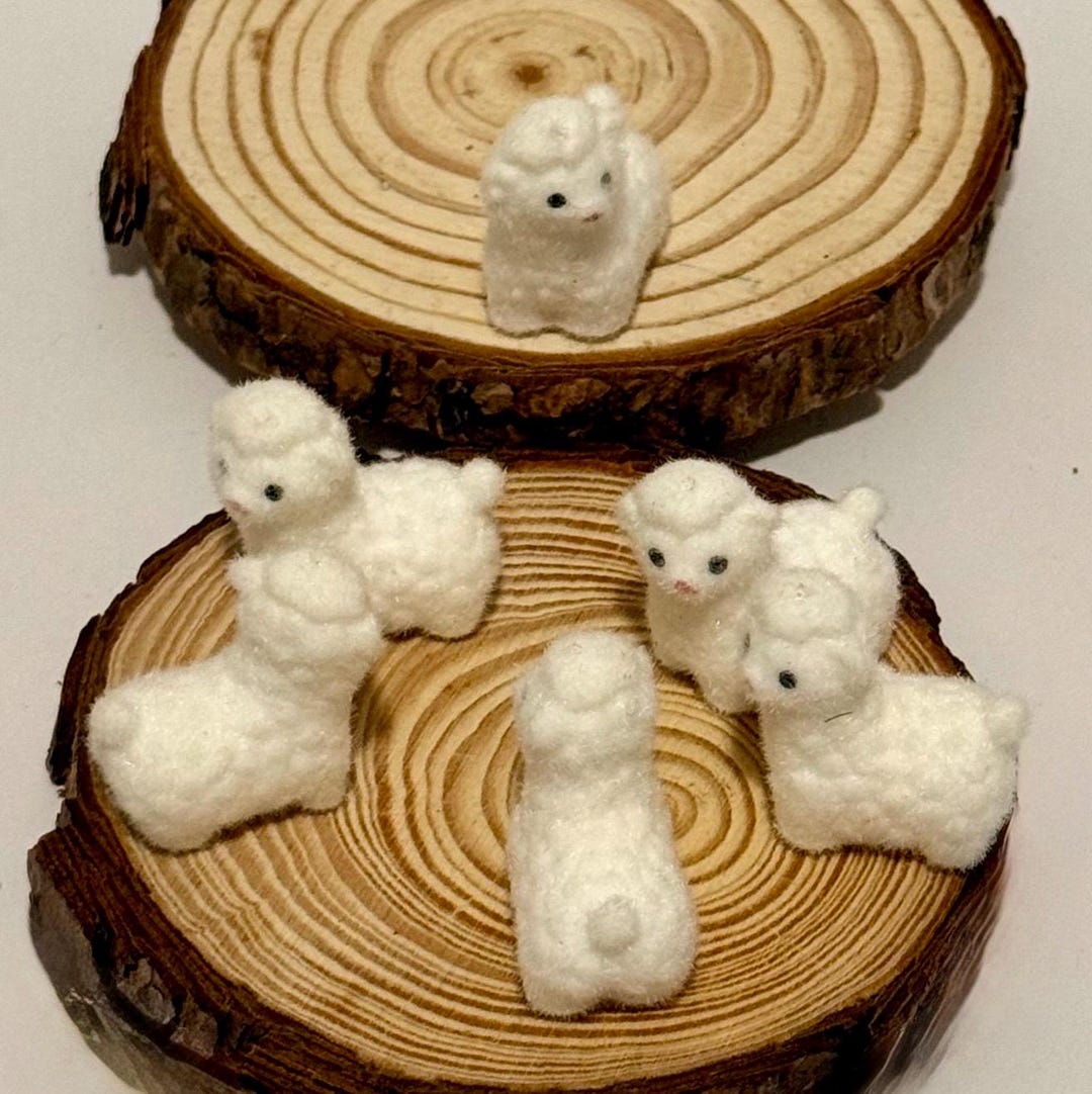 Miniature Flocked Baby Lamb - Etsy
