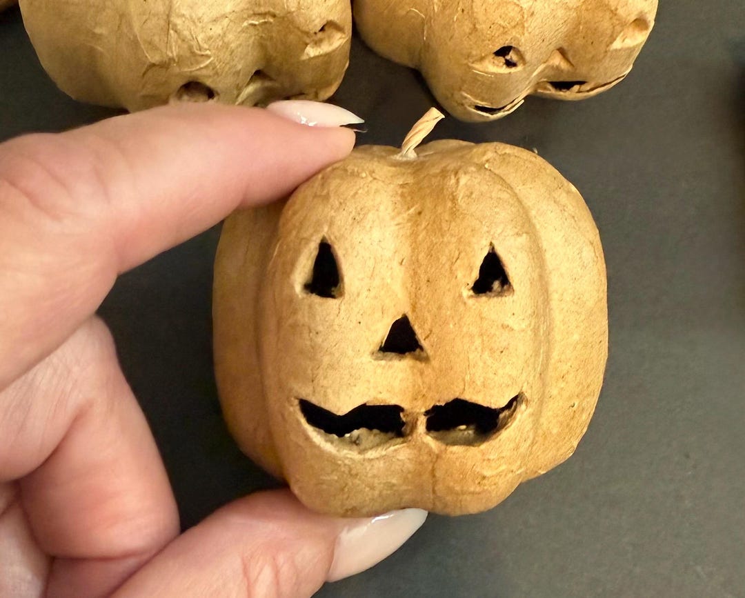 Miniature Papier Mache Pumpkins: Fall Halloween Decor, Set of 3 - Etsy