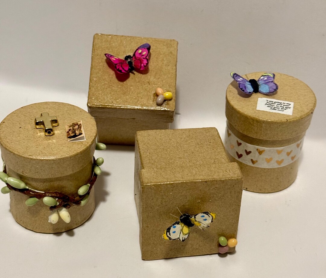 Miniature Paper Mache Gift Boxes With Minis:easter, Butterfly, and ...